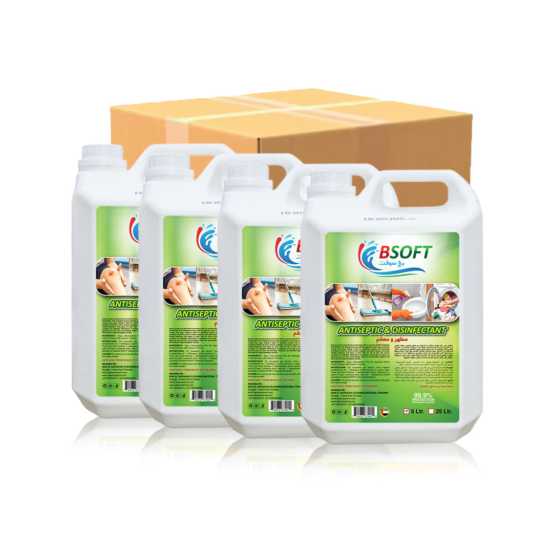 BSOFT Premium Quality Antiseptic & Disinfectant Liquid 5 Liters Pack o ...